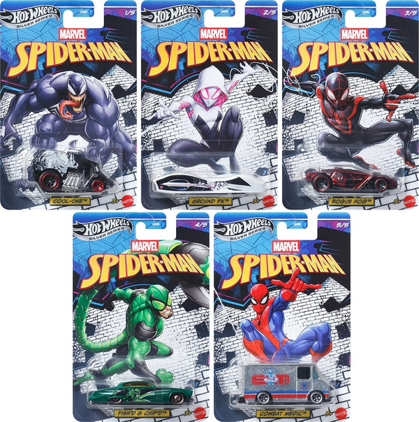 Buy Hot Wheels Spiderman Series 1:64 Scale - Set Of 5 - The Peppy Store