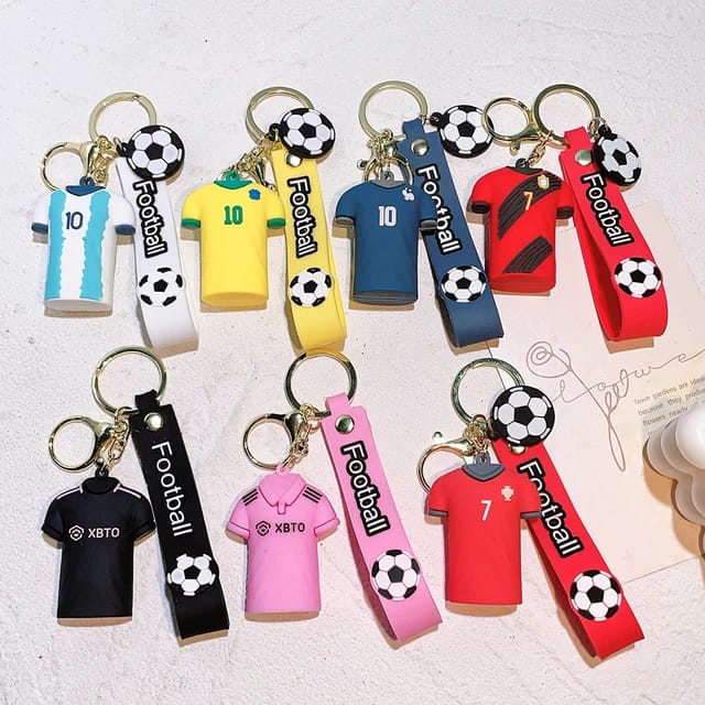Buy Football Player Jersey Silicon Keychains with Bagcharm and Strap ...