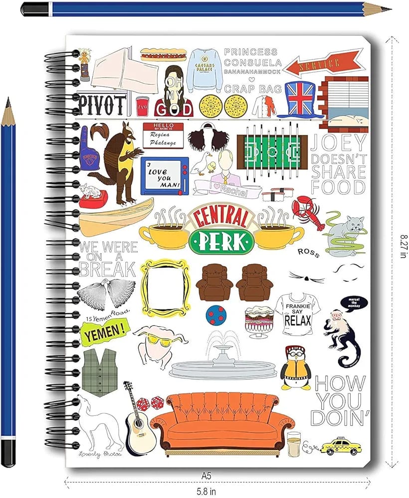 Buy Friends TV Series Doodle A5 Spiral Notebook - The Peppy Store