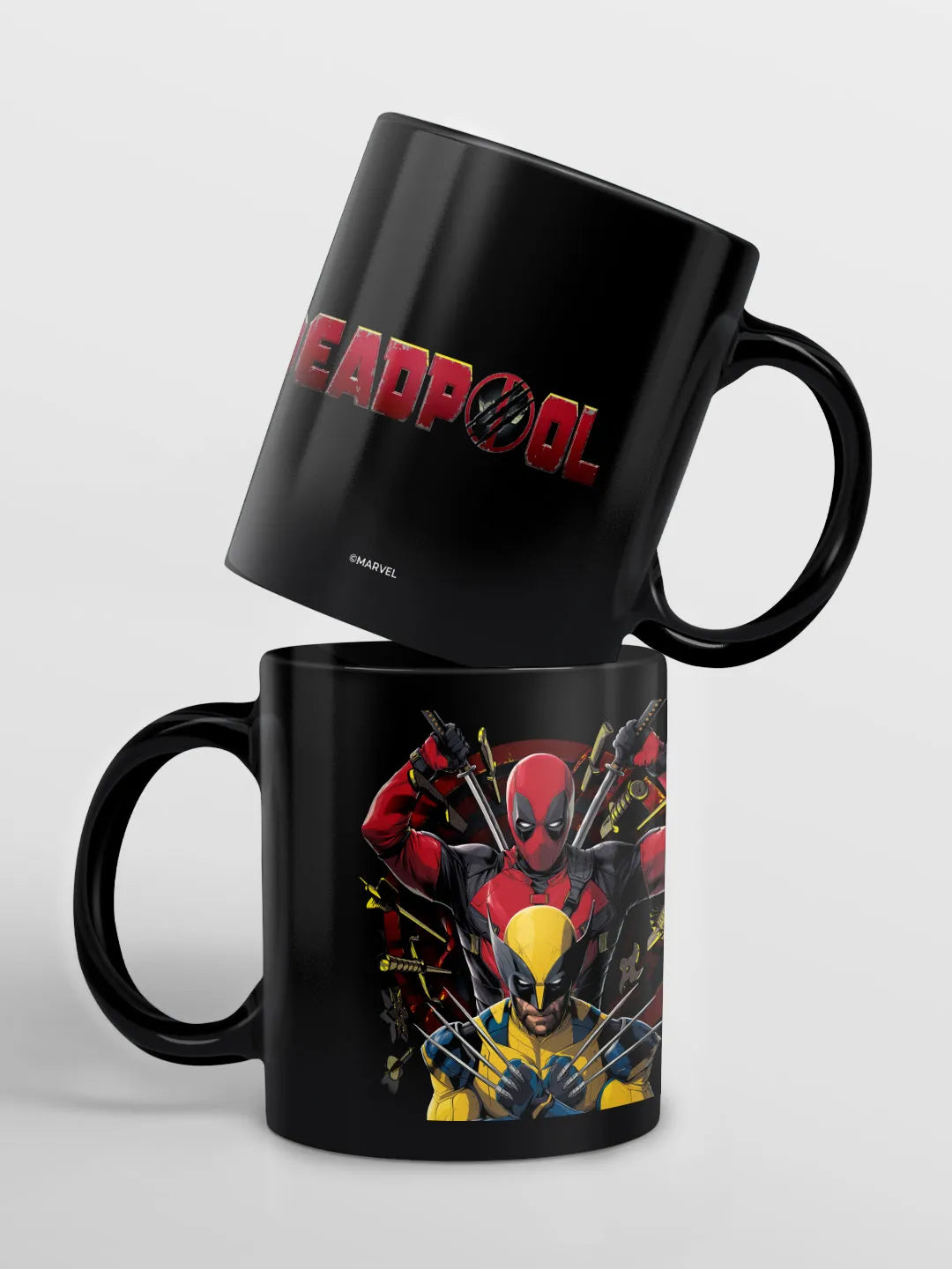 Buy Deadpool Wolverine Bull's Eye 3D Black Ceramic Coffee Mug - The ...