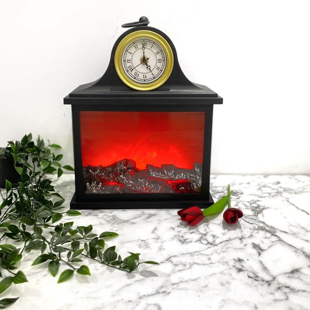 Buy Decorative Led Fireplace With Clock - The Peppy Store