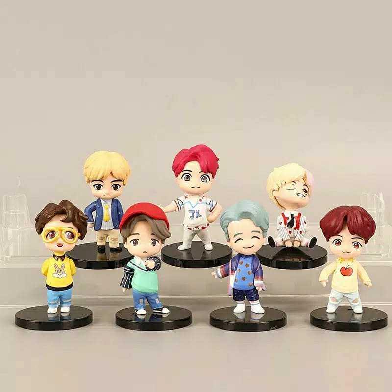 BUY Tiny tan BTS mini Figure Set of 7 - 7Cm (All 7) - THE PEPPY STORE