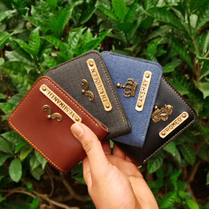 BUY Personalised Mens wallet with Charm - THE PEPPY STORE