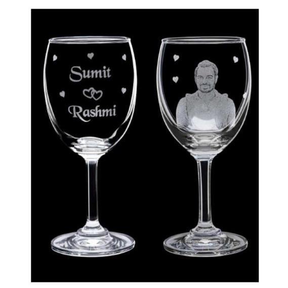 BUY Wine Glass With Full Wrap Engraving - THE PEPPY STORE