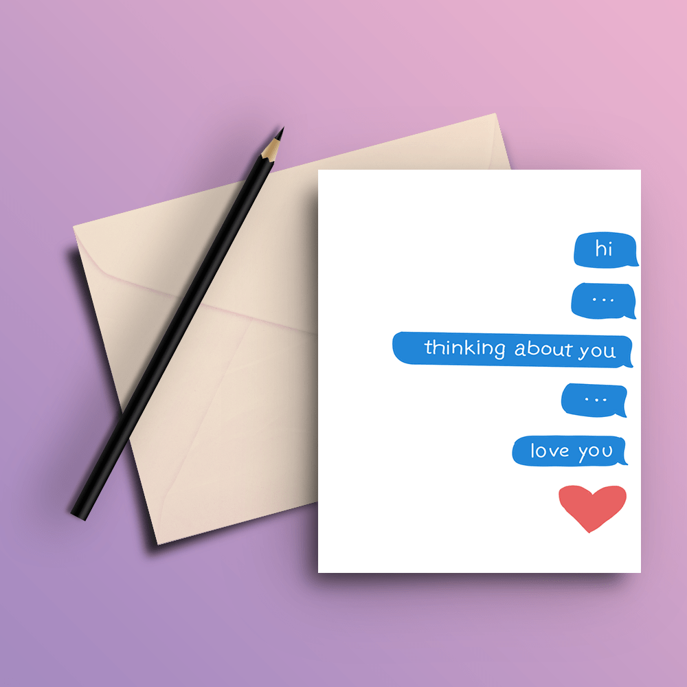 BUY Love You Text Message GREETING Card - THE PEPPY STORE